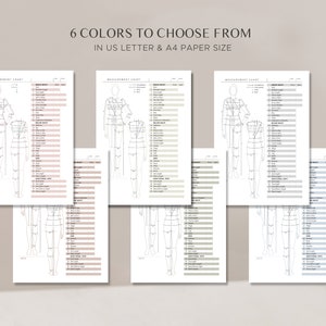 Printable Body Size Chart | Fillable Women Measurement Template | PDF ...