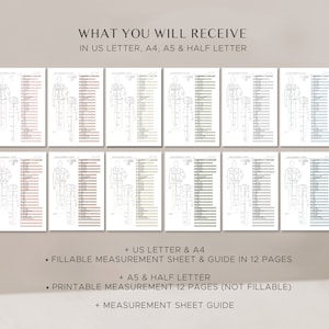 Printable Body Size Chart: Fillable Women and Men Measurement Form ...