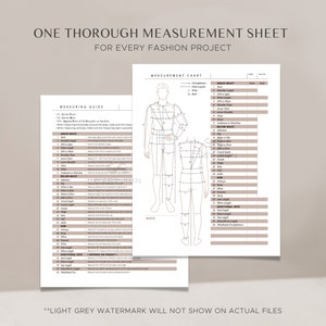 Printable Men Body Size Chart | Fillable Men Measurement Form | PDF ...