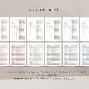 Printable Measurement Sheet Spanish | Fillable PDF Women Size Chart ...
