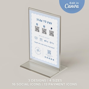 Scan to Pay QR Code Sign: Craft Show Payment Display Canva Template ...