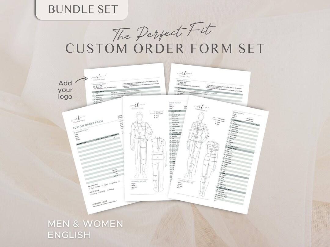 The Perfect Fit Custom Order Form Set | Fillable Women and Men ...