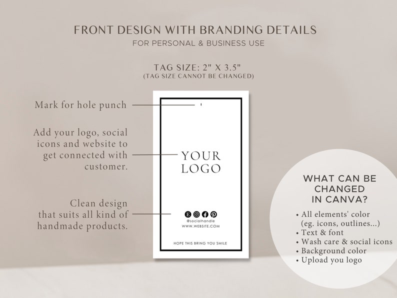 Editable Clothing Hang Tags Template: Custom Logo, Retail Price ...