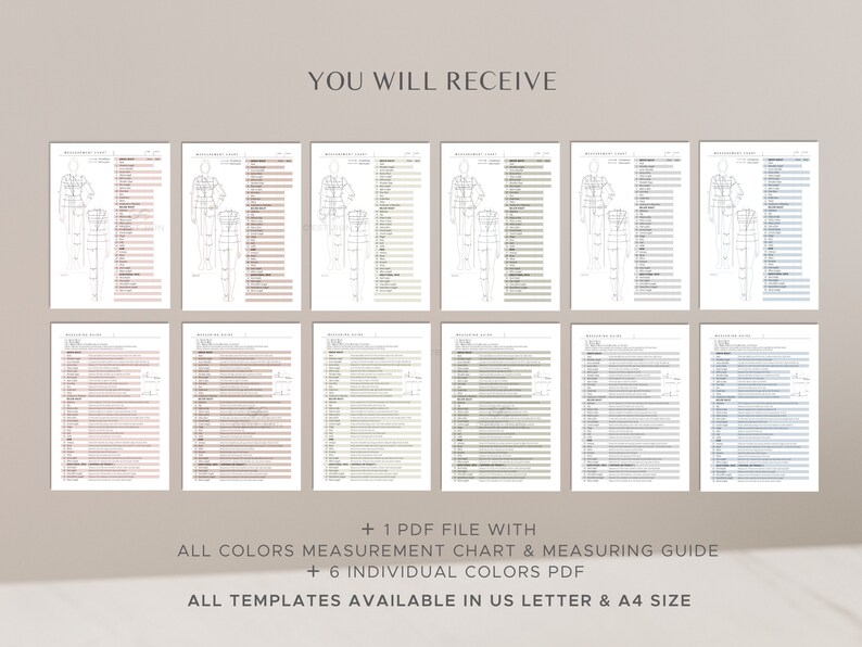 Printable Body Size Chart Fillable Women Measurement - Etsy