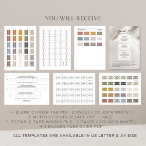 Printable Editable Tab Dividers Template | Monthly Planner Stickers ...