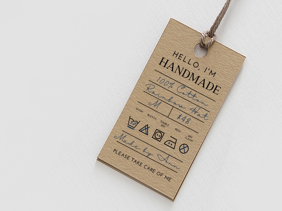 16 Printable Tags for Handmade Items With Care Instructions - Etsy
