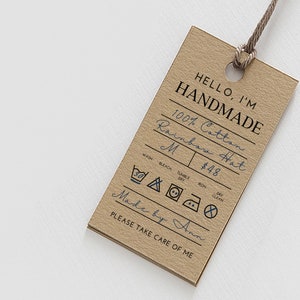 16 Printable Tags for Handmade Items With Care Instructions | Instant ...