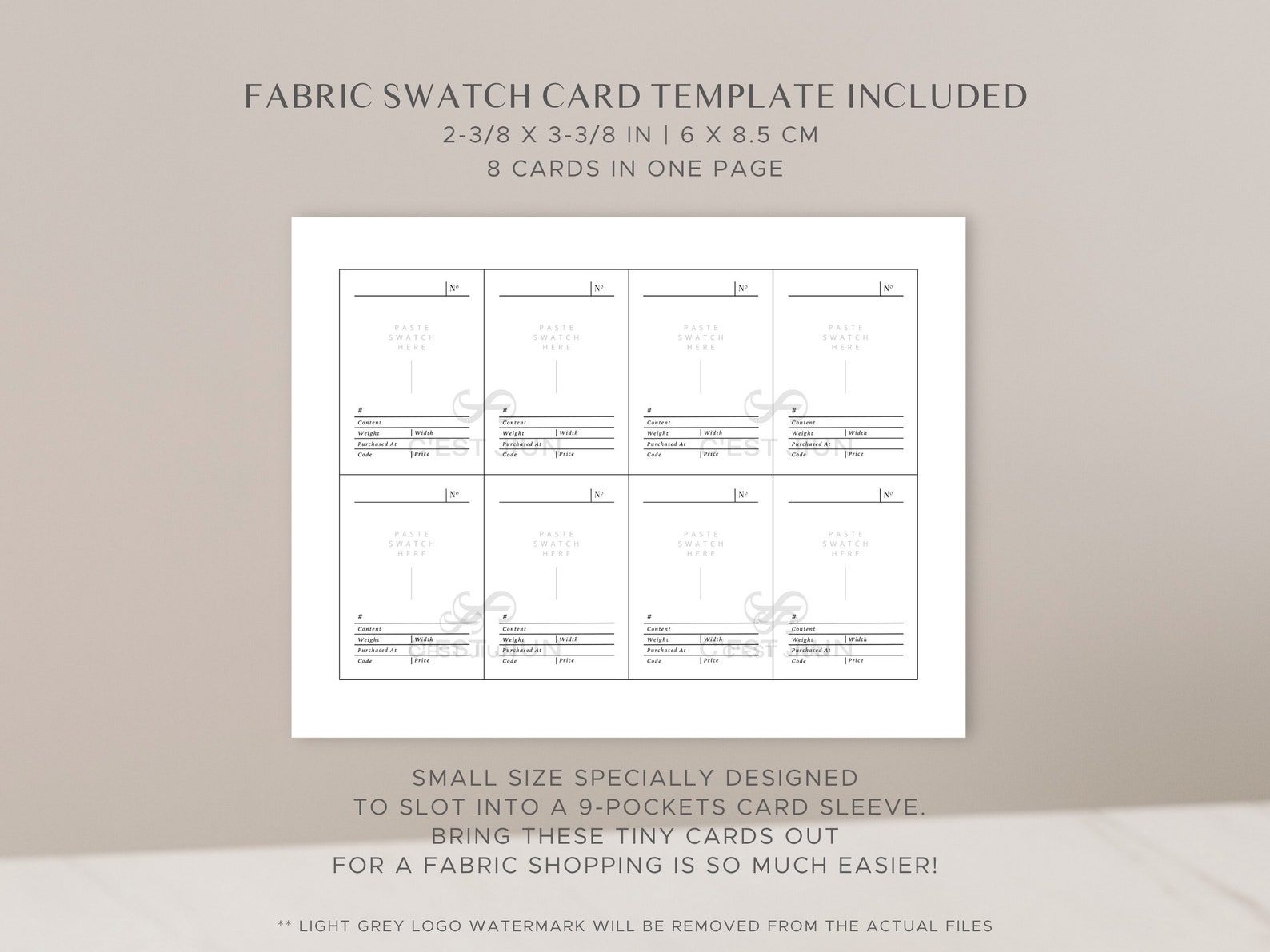 Printable Fabric Swatches Book Template With Swatch Cards - Etsy