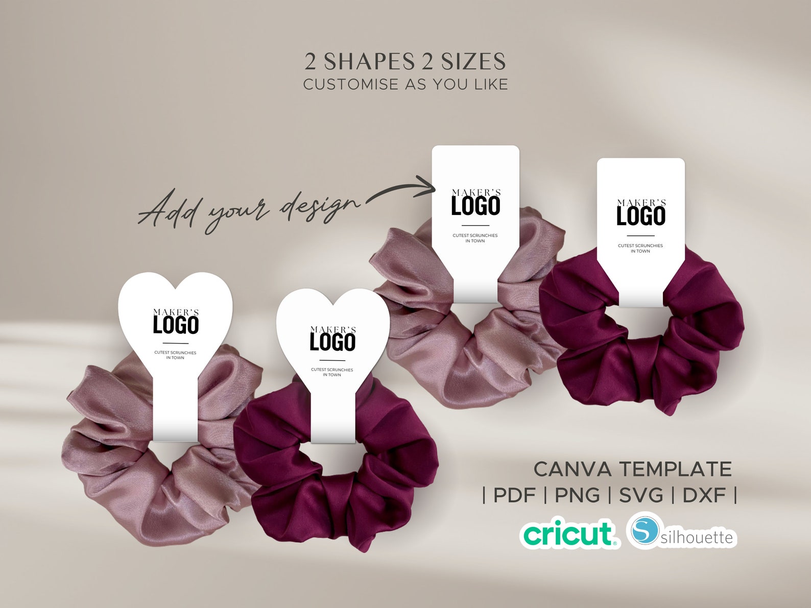 Printable Scrunchies Tag Template: Retail & Craft Show Price Tags ...