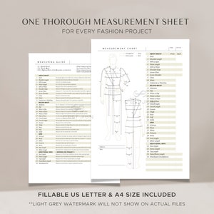 Printable Men Body Size Chart | Pastel Fillable Men Measurement Form ...