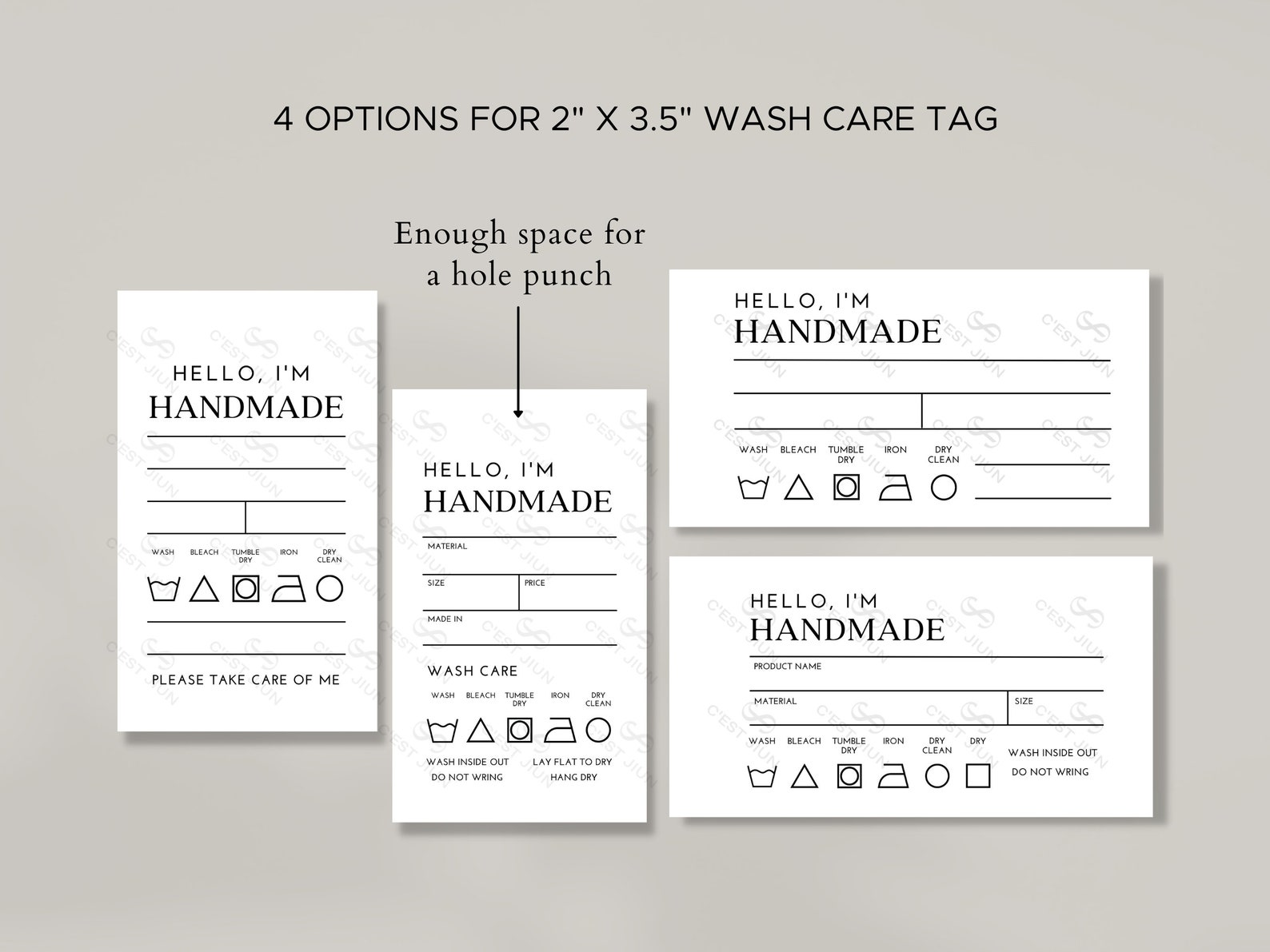 16 Printable Tags for Handmade Items With Care Instructions - Etsy