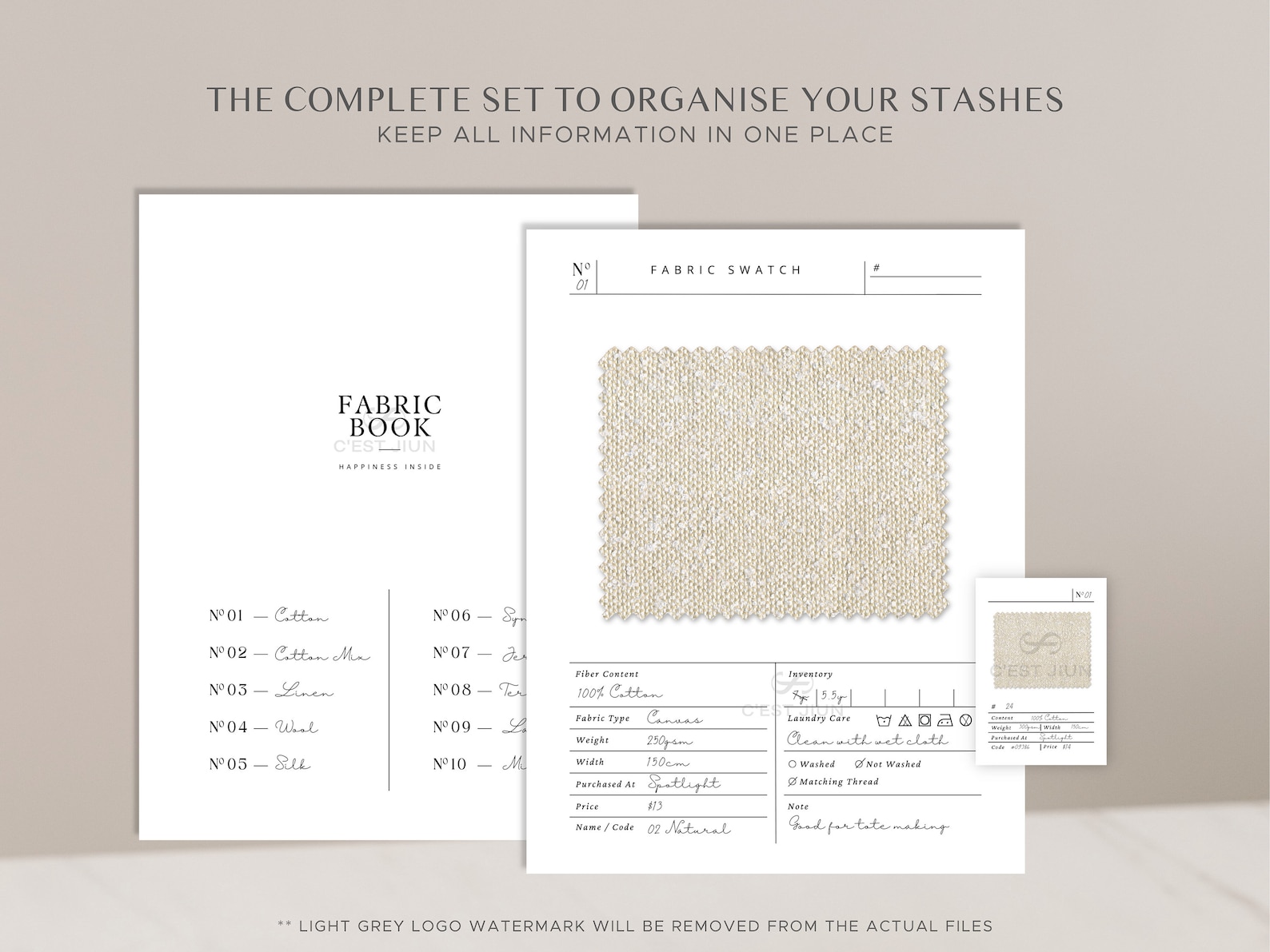 Printable Fabric Swatches Book Template With Swatch Cards - Etsy