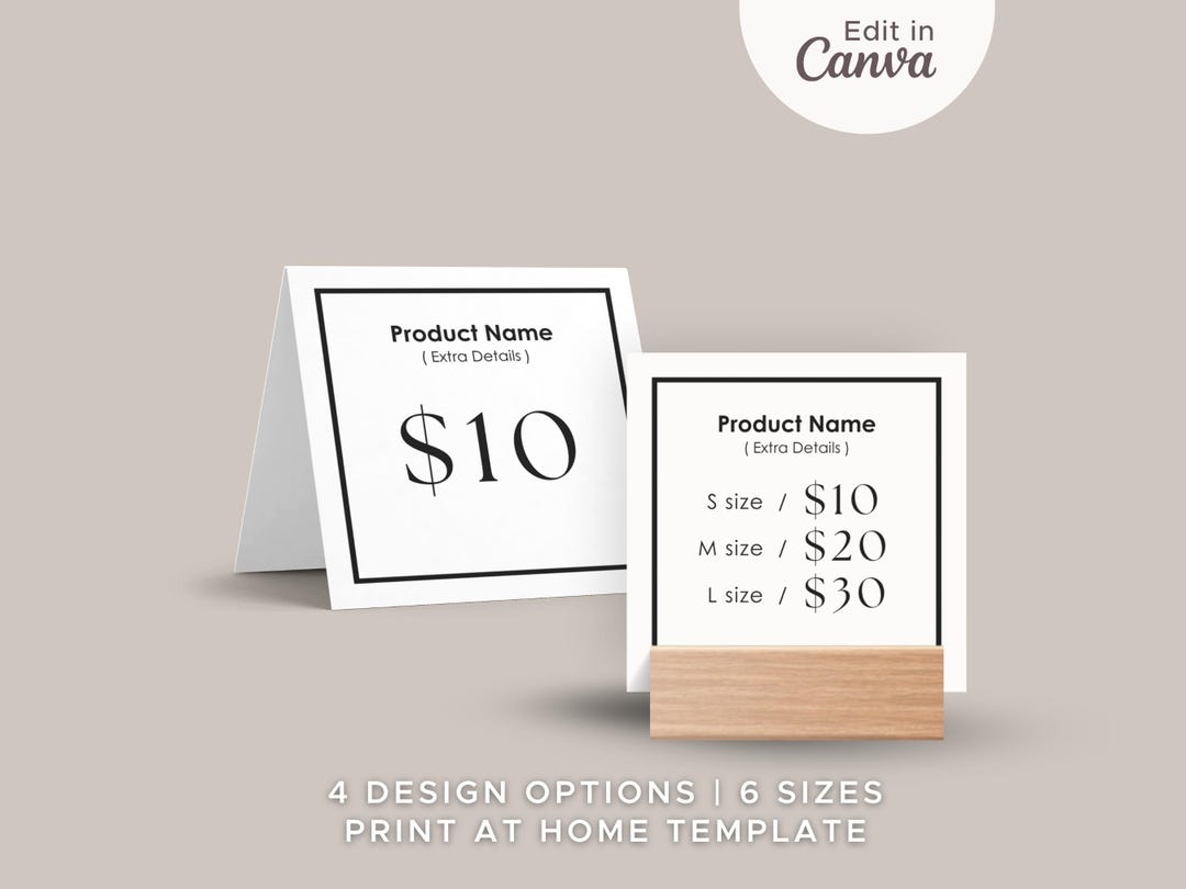 Editable Shelf Price Card Template: Simple Craft Fair Display (canva ...