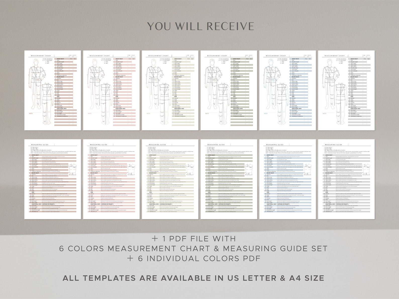Printable Men Body Size Chart | Fillable Men Measurement Form | PDF ...