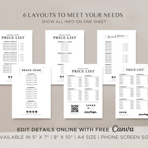 Pricelist Template for Small Business | Display Product Pricing on ...