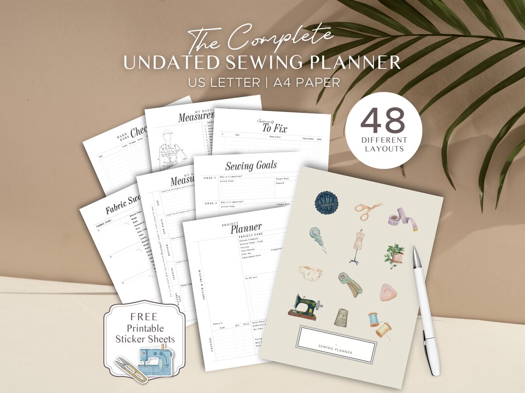 Printable Sewing Planner | Project Planner, Fabric Swatch Book & Weekly ...