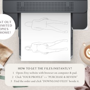 Realistic Female Figure Printable Template | Medium Women Croquis for ...