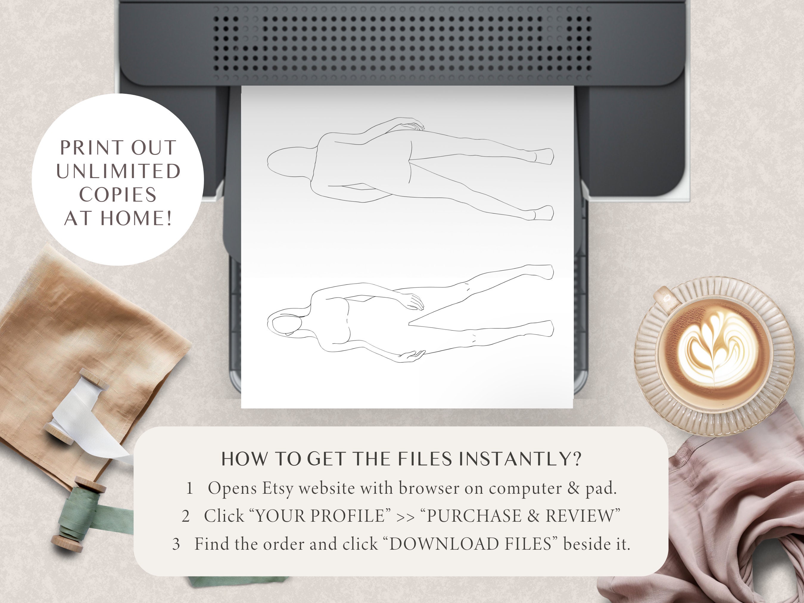 Realistic Female Figure Printable Template Medium Women - Etsy