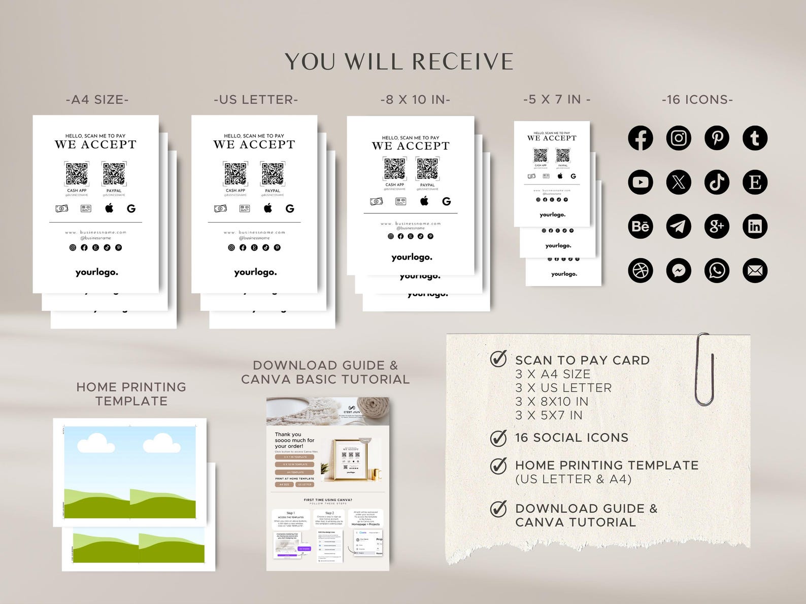 Editable Craft Show QR Code Payment Sign Template: Social Media ...