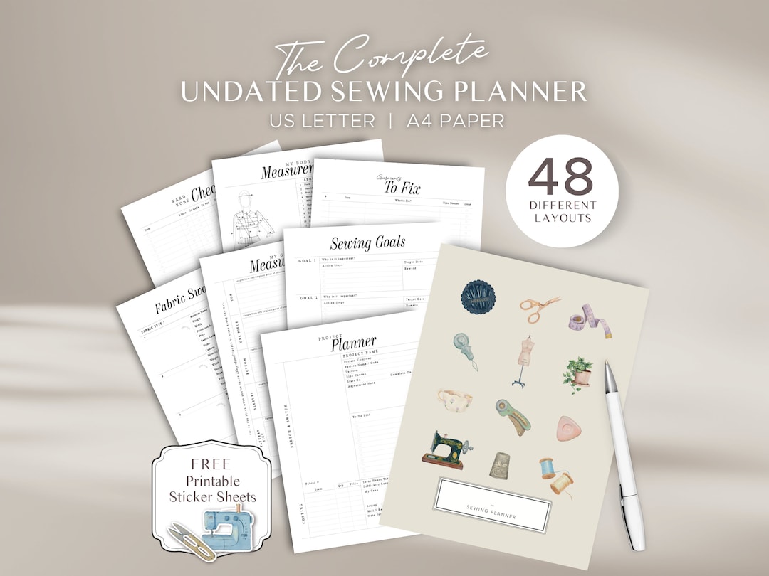 Printable Sewing Planner | Project Planner, Fabric Swatch Book & Weekly ...