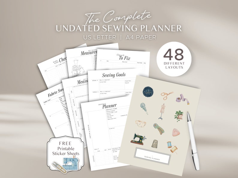 Printable Sewing Planner Project Planner Fabric Swatch Book And Weekly