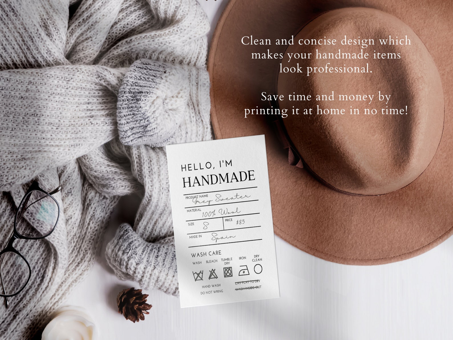 16 Printable Tags for Handmade Items With Care Instructions - Etsy