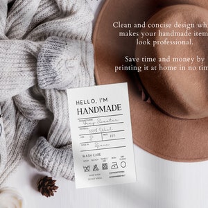 16 Printable Tags for Handmade Items With Care Instructions | Instant ...