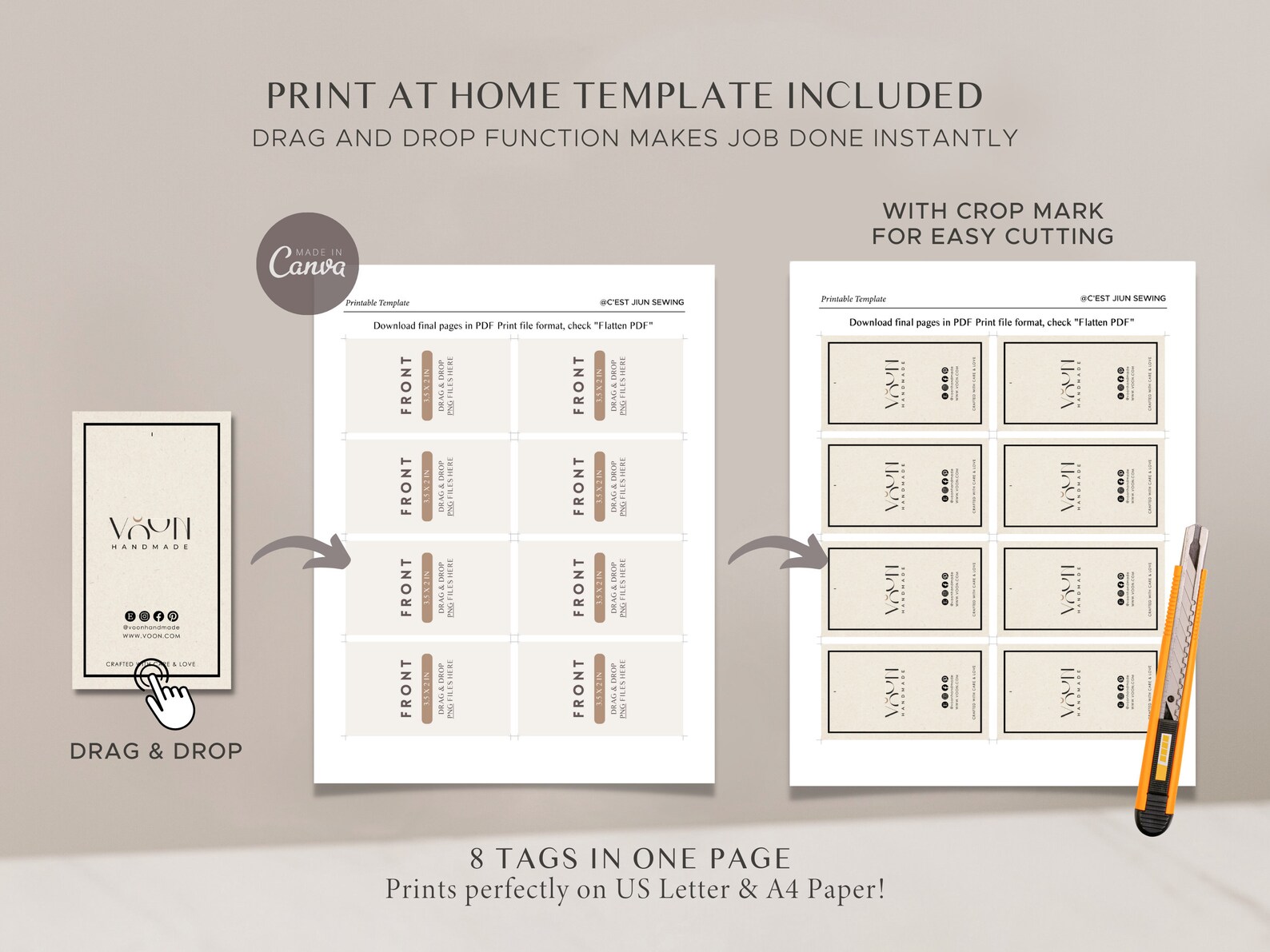 Editable Clothing Hang Tags Template With Washing Instructions Custom ...