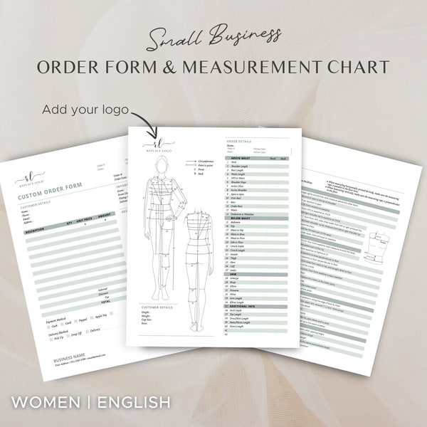 Printable Measurement Sheet | Fillable Pdf Women Size Chart Template - Etsy