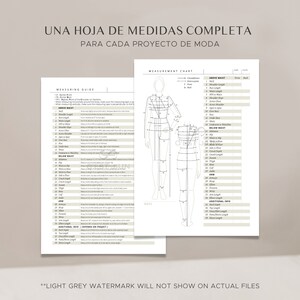 Printable Measurement Sheet Spanish | Fillable PDF Women Size Chart ...
