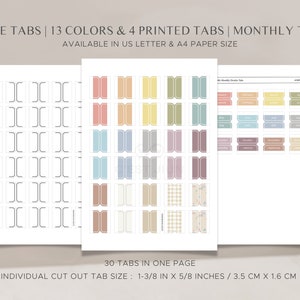 Printable Editable Tab Dividers Template | Monthly Planner Stickers ...