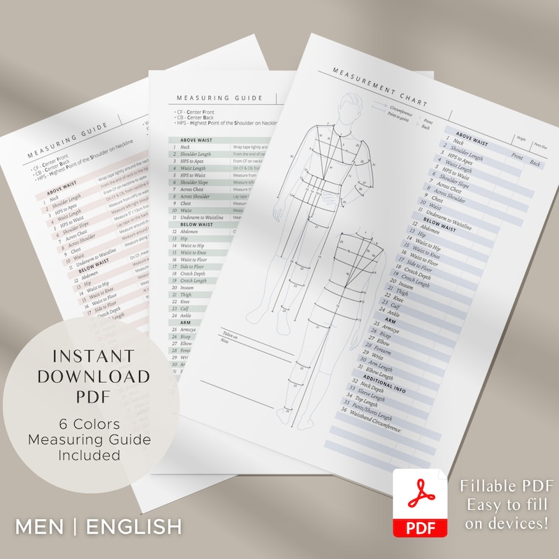 Tailor Measurement Form - Etsy