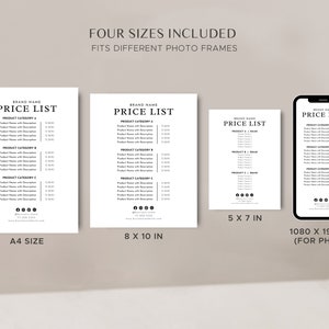 Pricelist Template for Small Business | Display Product Pricing on ...