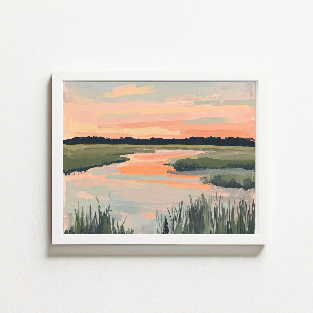 Sunset Lowcountry Pastel Marsh Landscape Painting Pastel Coastal ...