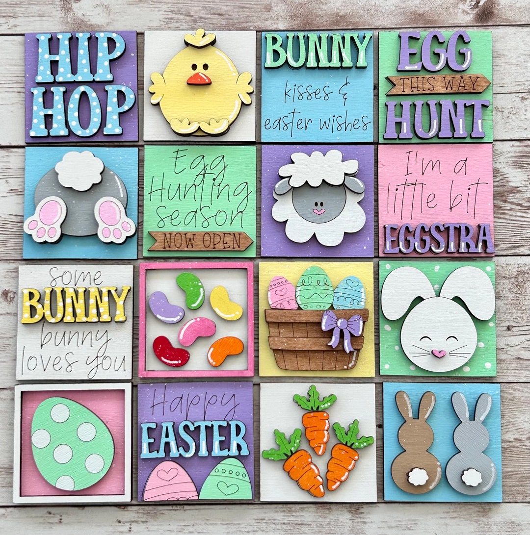 MINI Easter Interchangeable Tile Inserts, 2.25 Interchangeable Tiles, Farmhouse Decor, Easter ...