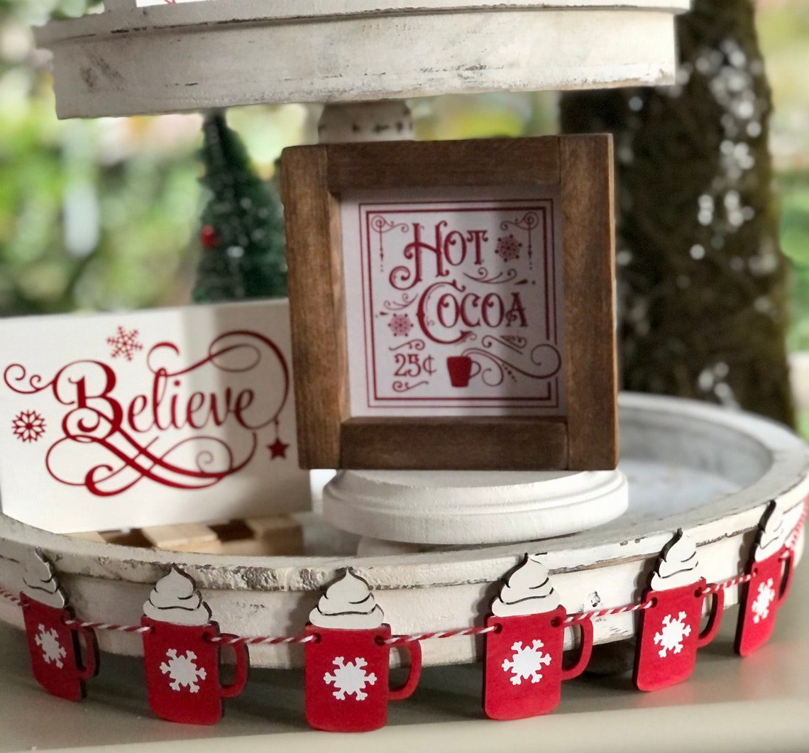 Mini Christmas Sign / Tiered Tray Decor / Farmhouse Decor / - Etsy