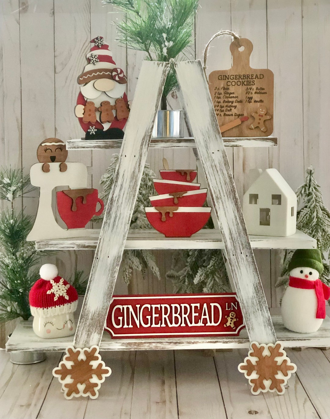 Gingerbread Tiered Tray Decor / Gingerbread Street Sign / Gingerbread ...