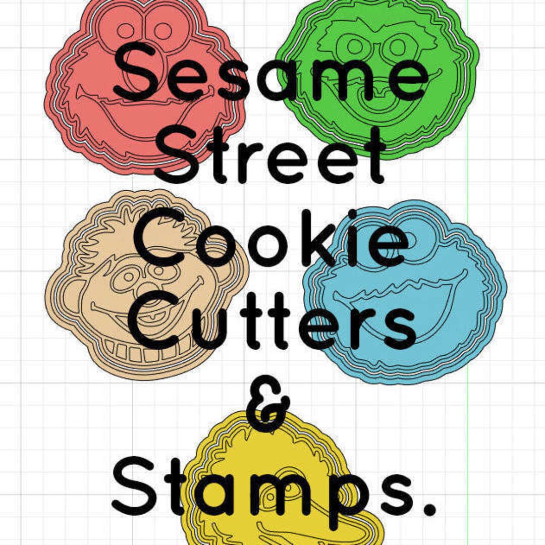 Sesame Street Cookie Cutters & Stampscookie Cutter and Embosser Stamp ...