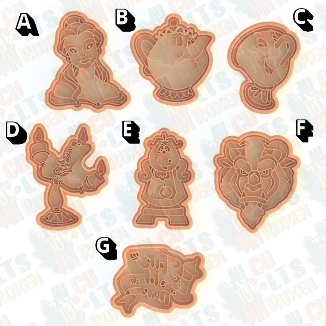 Beauty and the Beast Cookie Cutter and Embosser Stamp FREE AUS Postage ...