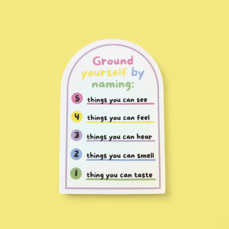 54321 Grounding Sticker - Features Grounding Exercise to Help With ...