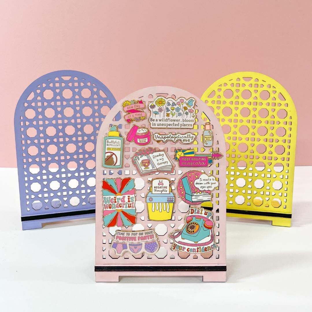 Wooden Enamel Pin Display Stand - Showcase Your Pin Collection ...