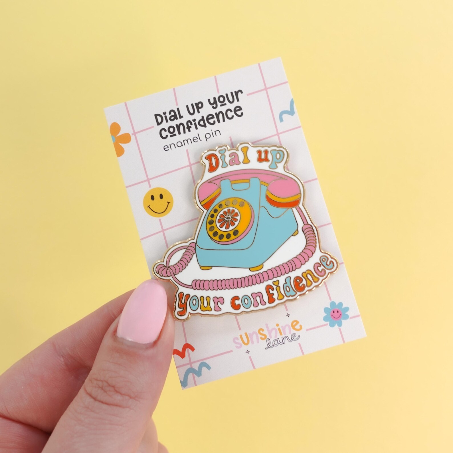 Dial up Your Confidence Retro Enamel Pin Retro Rotary Phone Pin ...