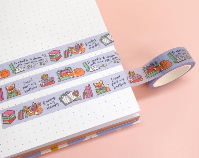 I Love Reading Row Stack Books Library Washi Tape Deco Masking ...