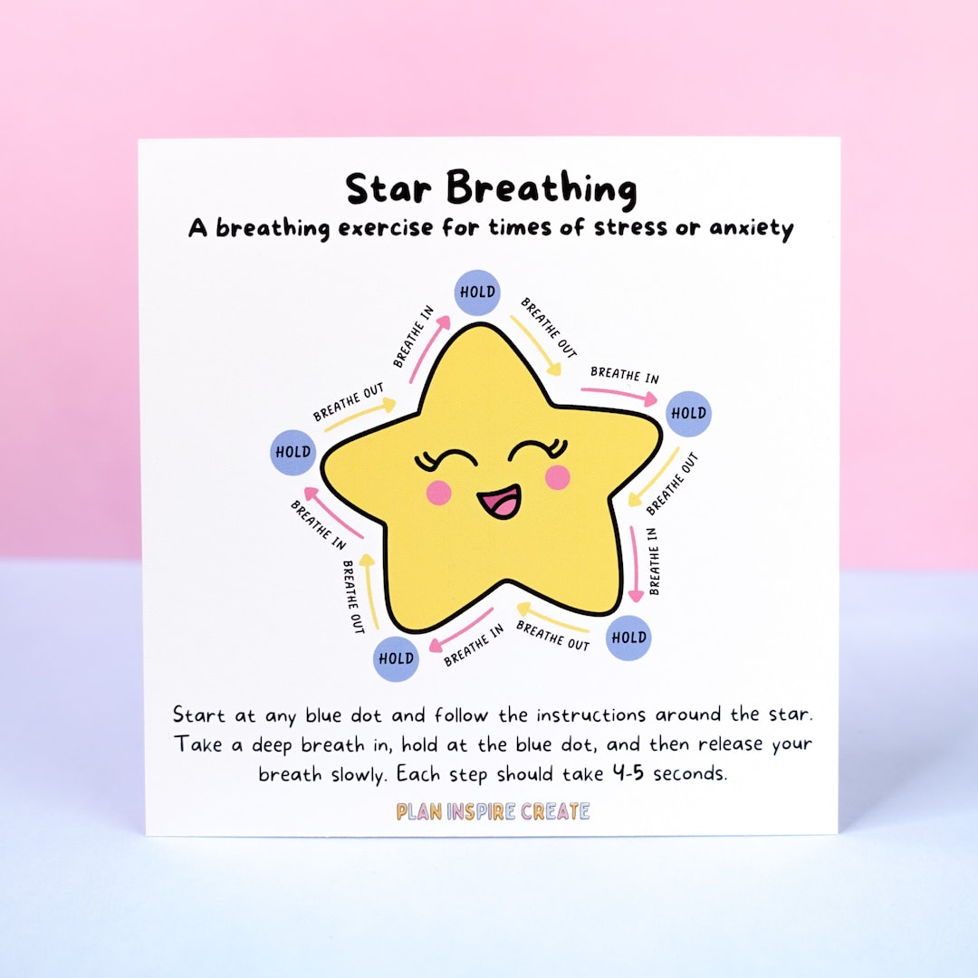Star Breathing Mini Print - Breathing Exercise to Anxiety and Stress ...