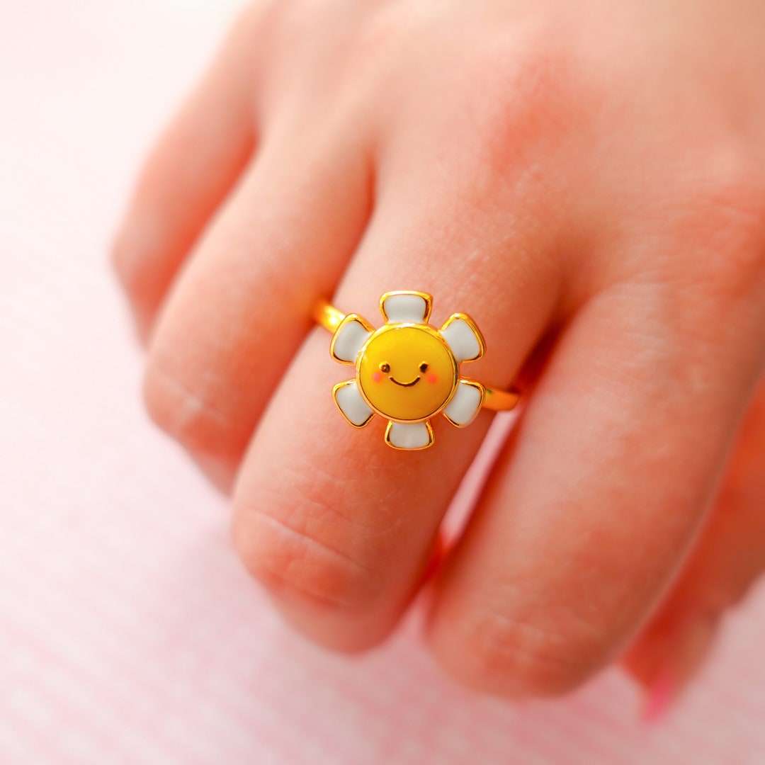 Cute Daisy Spinner Ring Gold Fidget Ring Spinning Ring - Etsy