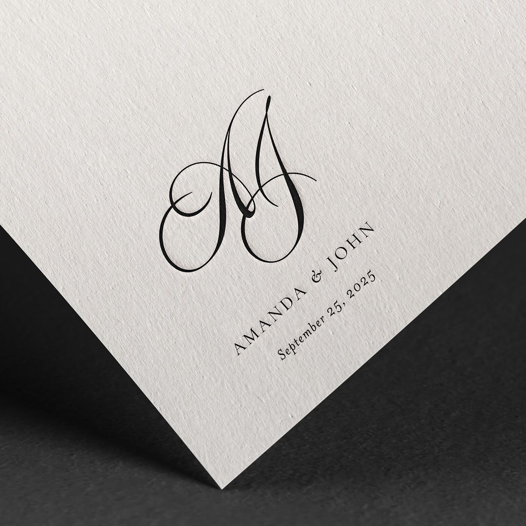 Premade Logo Design Couple Monogram Wedding Logo Script Couple Logo ...