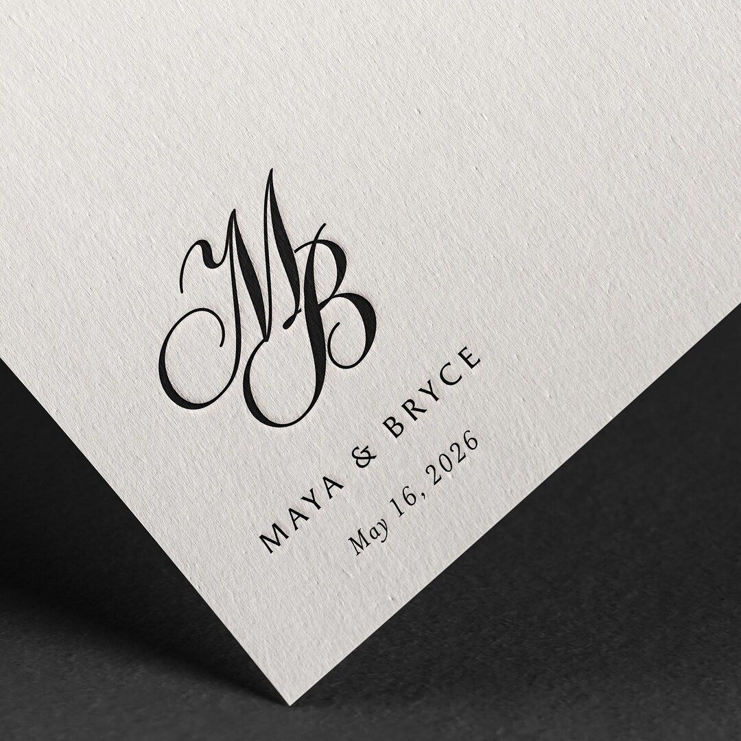 Premade Wedding Design • Couple Monogram • Wedding Logo • Wedding Favor ...