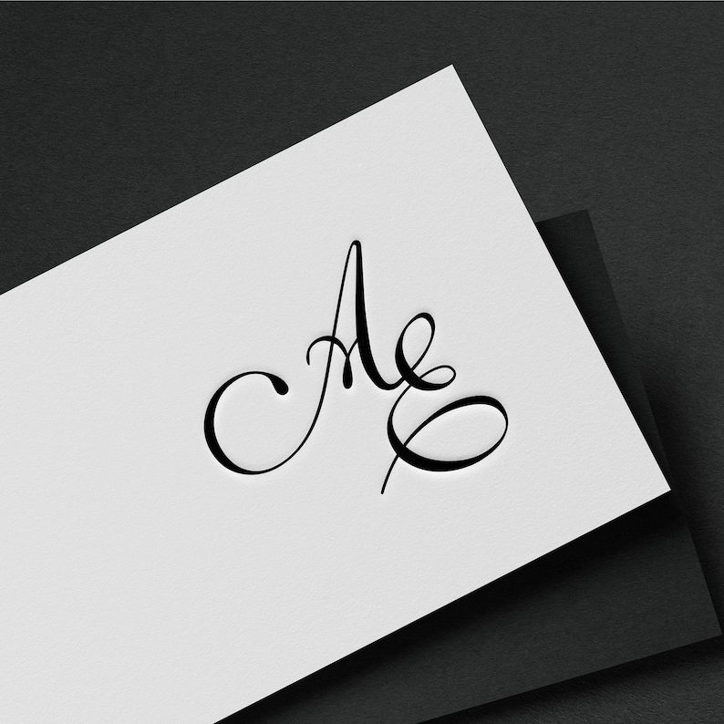Elegant Wedding Monogram Logo Design: Modern Couple Initials (digital ...