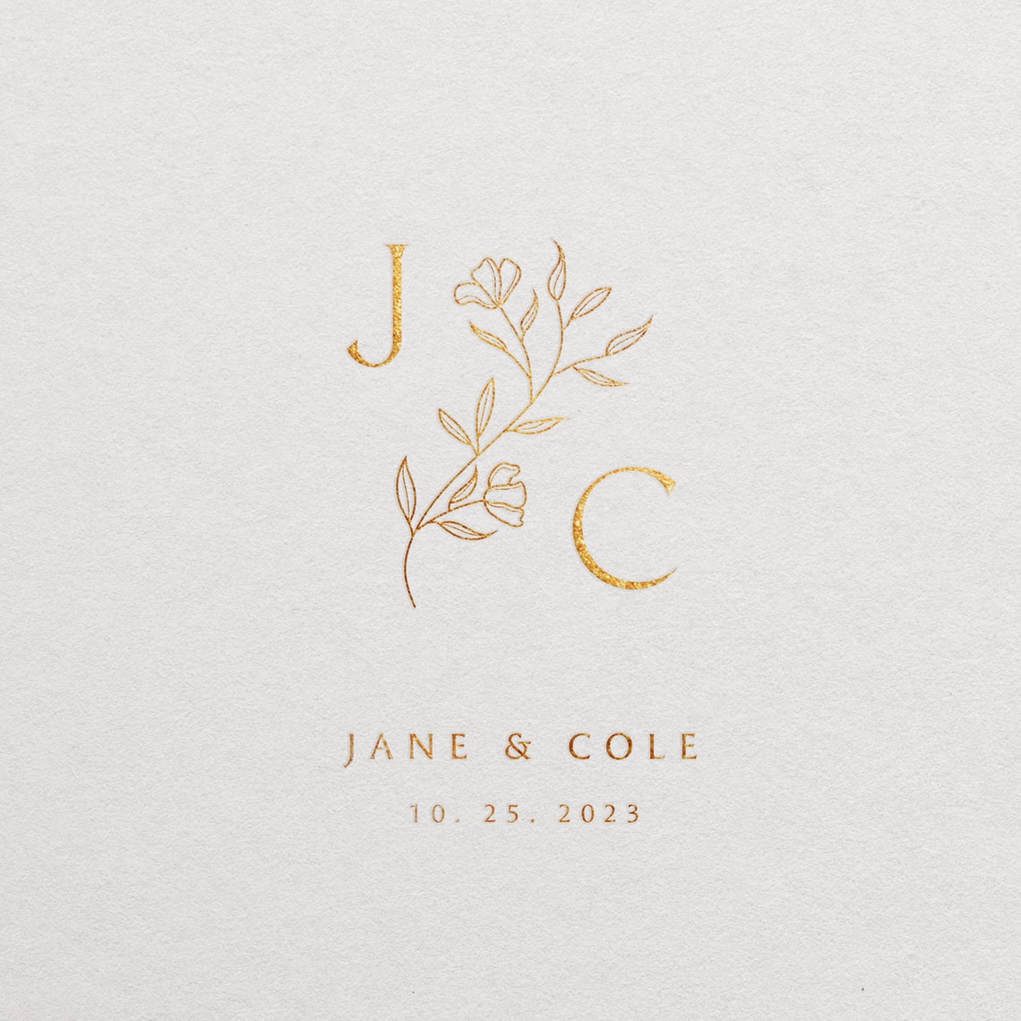 Custom Wedding Monogram Logo With Flowers – Initials for Invitations ...