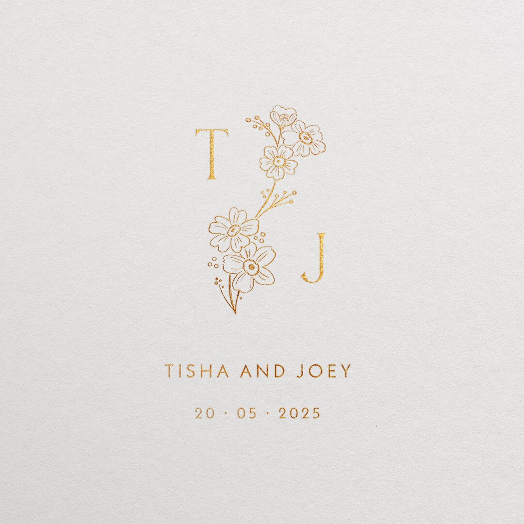 Premade Logo Design Wedding Floral Monogram Modern Floral Couple ...